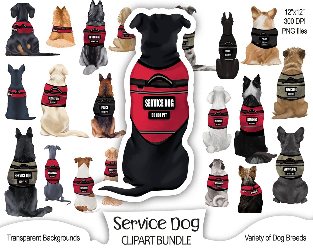 Service Dog Clipart PNG Files Military Vest Service Dog - Etsy UK