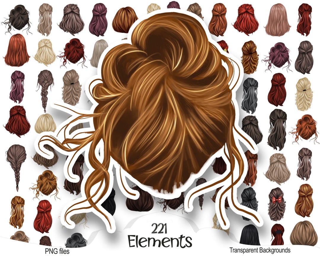 Female Hair Clipart: Natural Hairstyles PNG, Family Portraits (digital ...