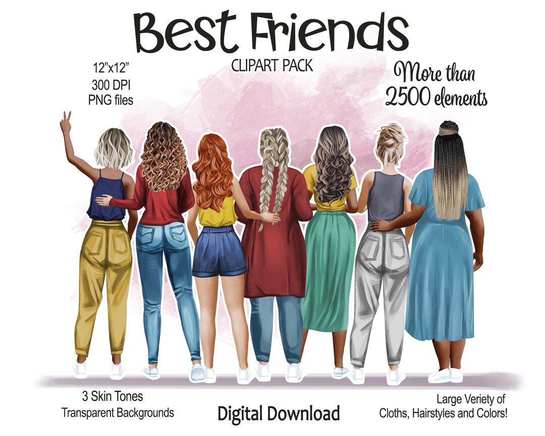 Friends Clipart Pack: 900+ PNG Elements (digital Download) - Etsy