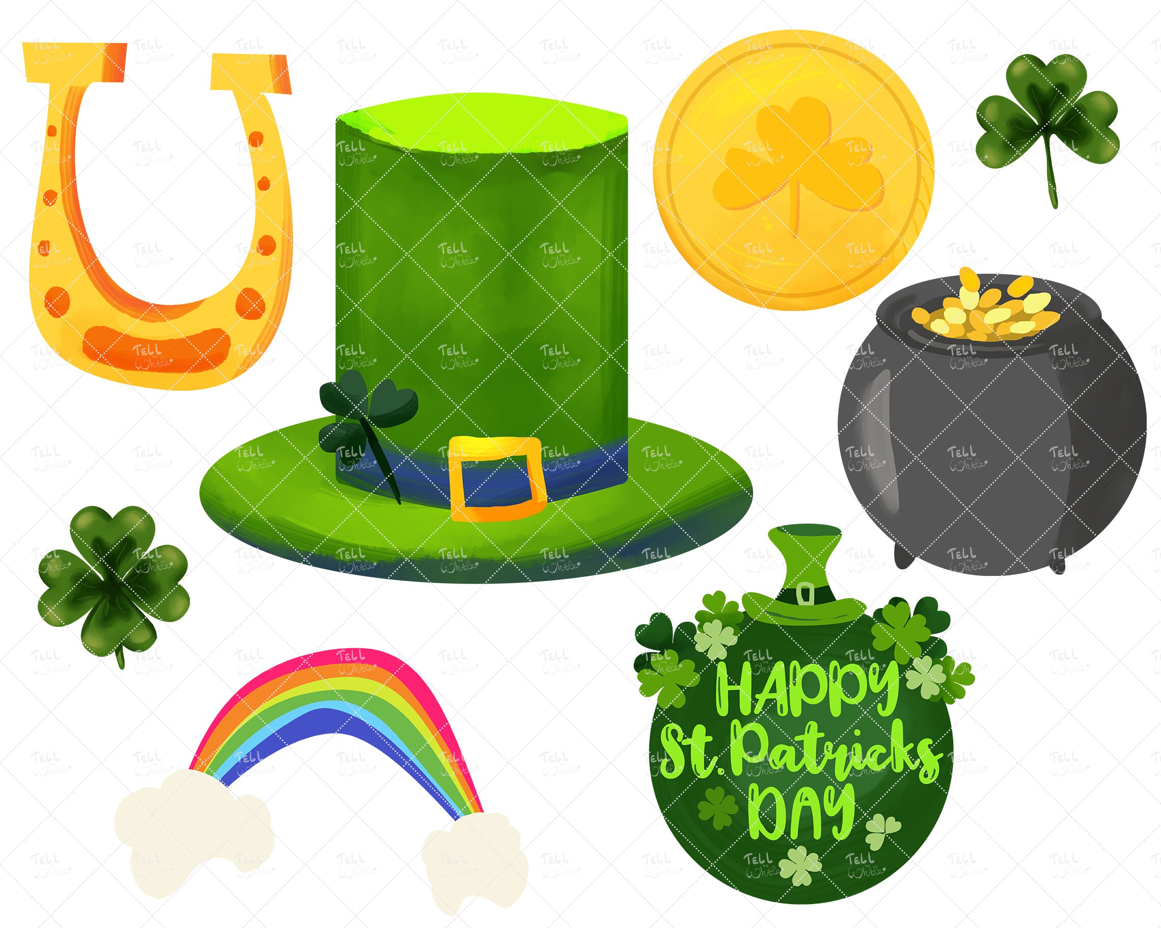 St. Patrick's Day Clipart Set 8 PNG Files Instant - Etsy Canada