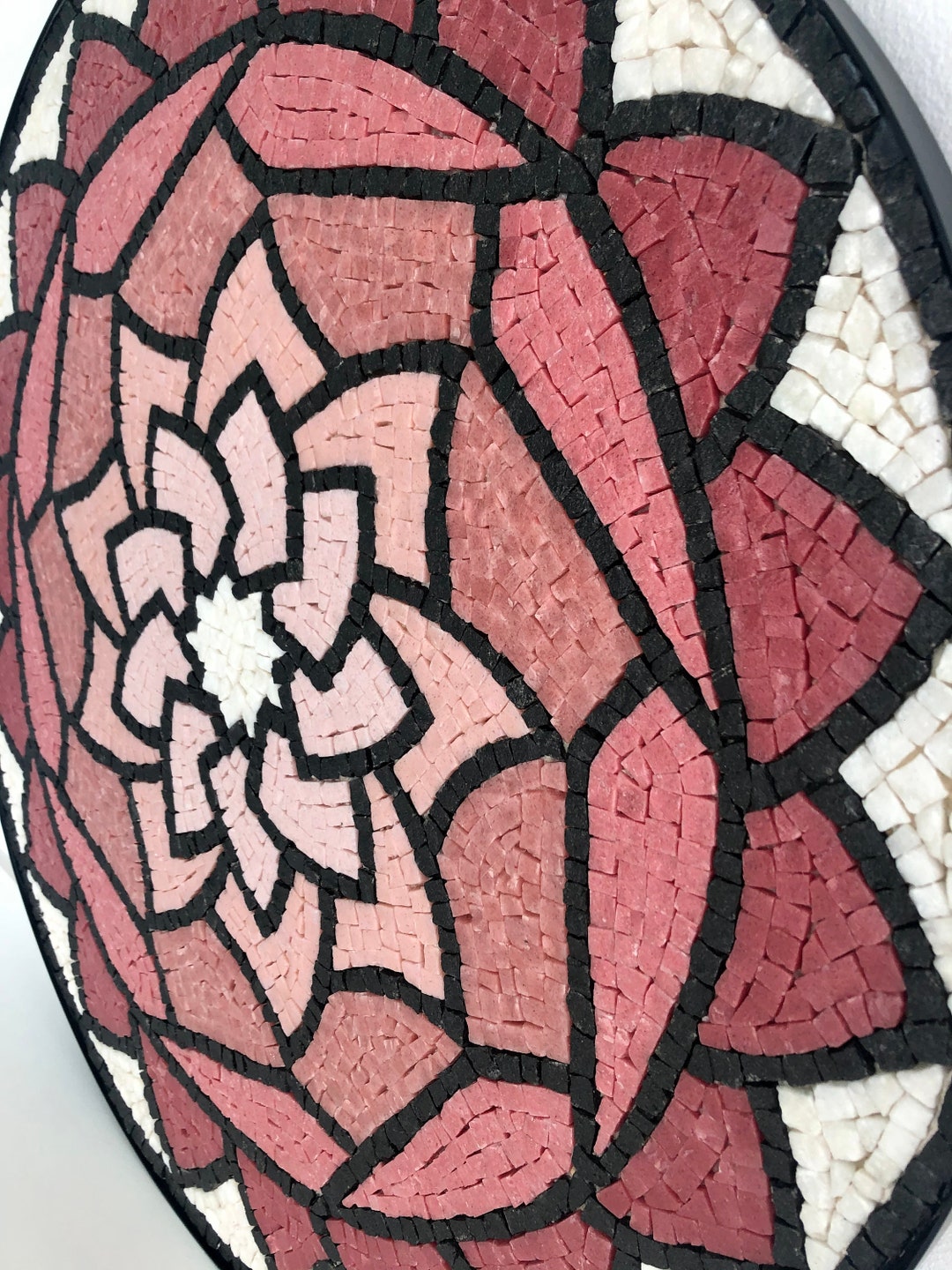 Wall Art Rose Mosaic Round - Etsy
