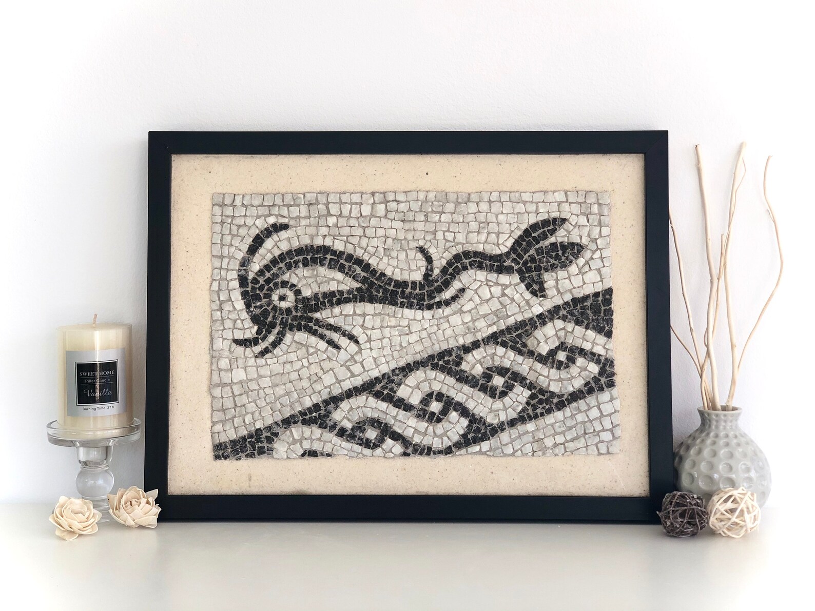 Wall Art Mosaic Black and White - Etsy