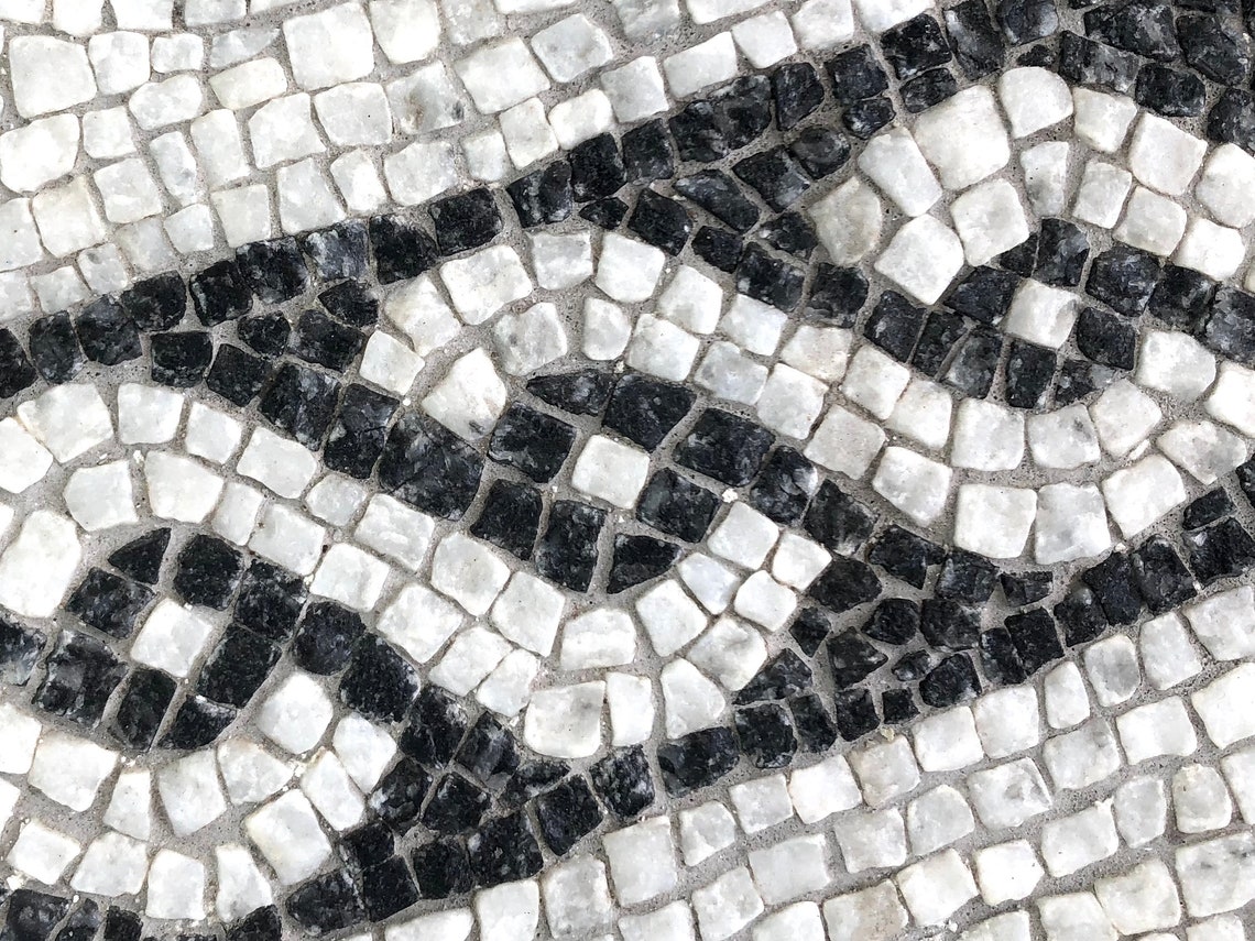 Wall art mosaic black and white | Etsy