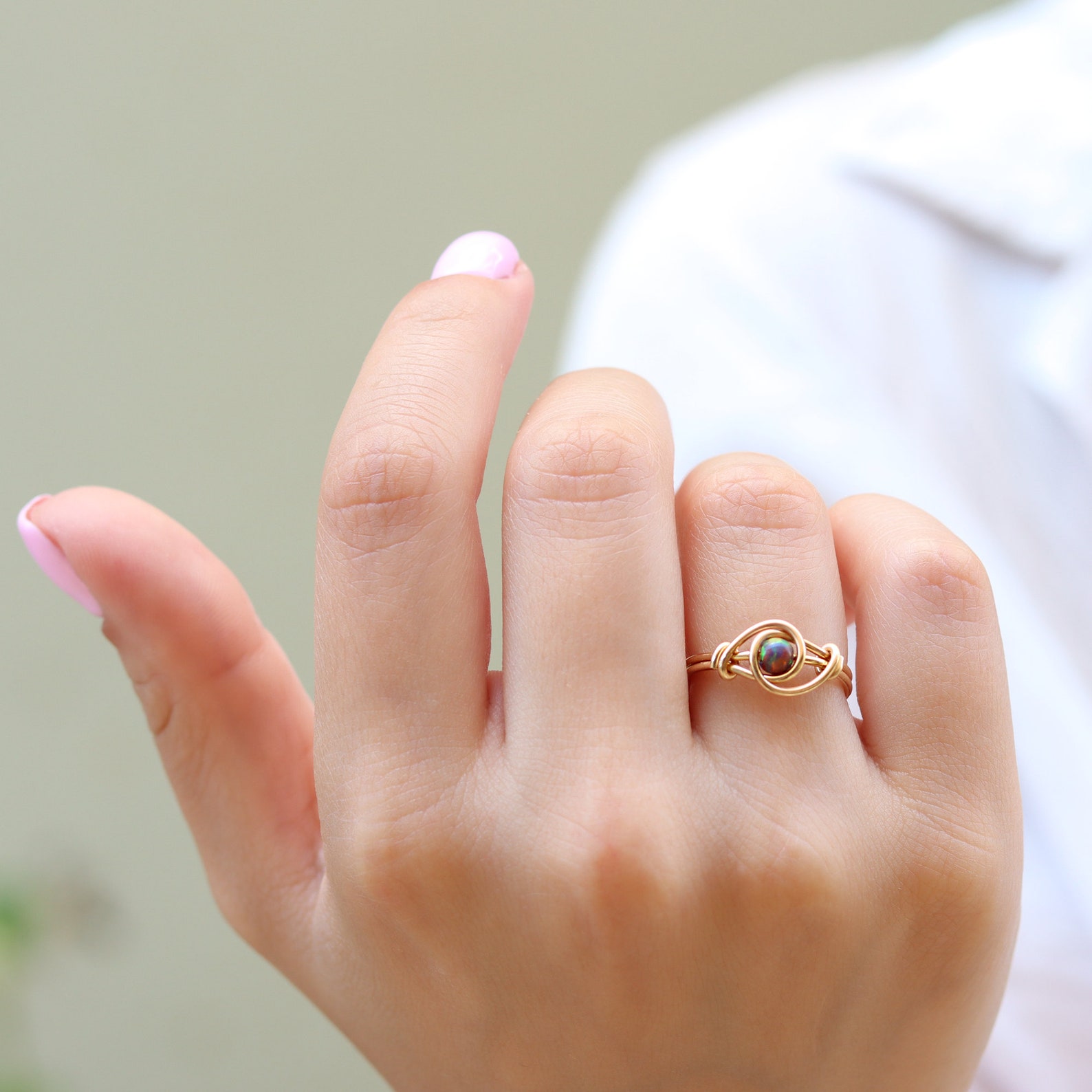 Colorful Opal Knot Ring Multi Color Ring Rainbow Ring - Etsy