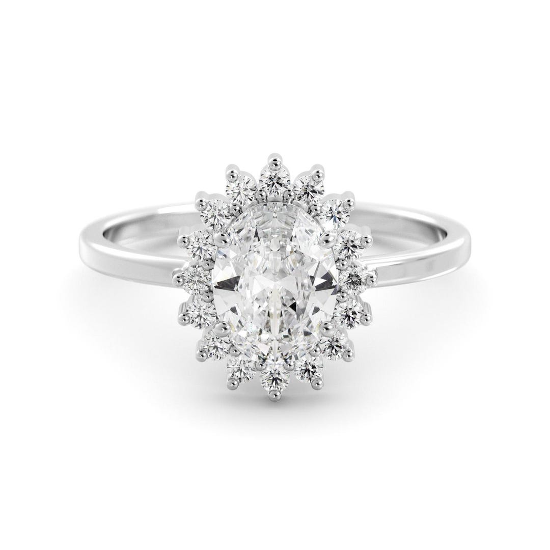 Sterling Silver, Princess Diana Ring , Moissanite Ring, Dainty Ring ...