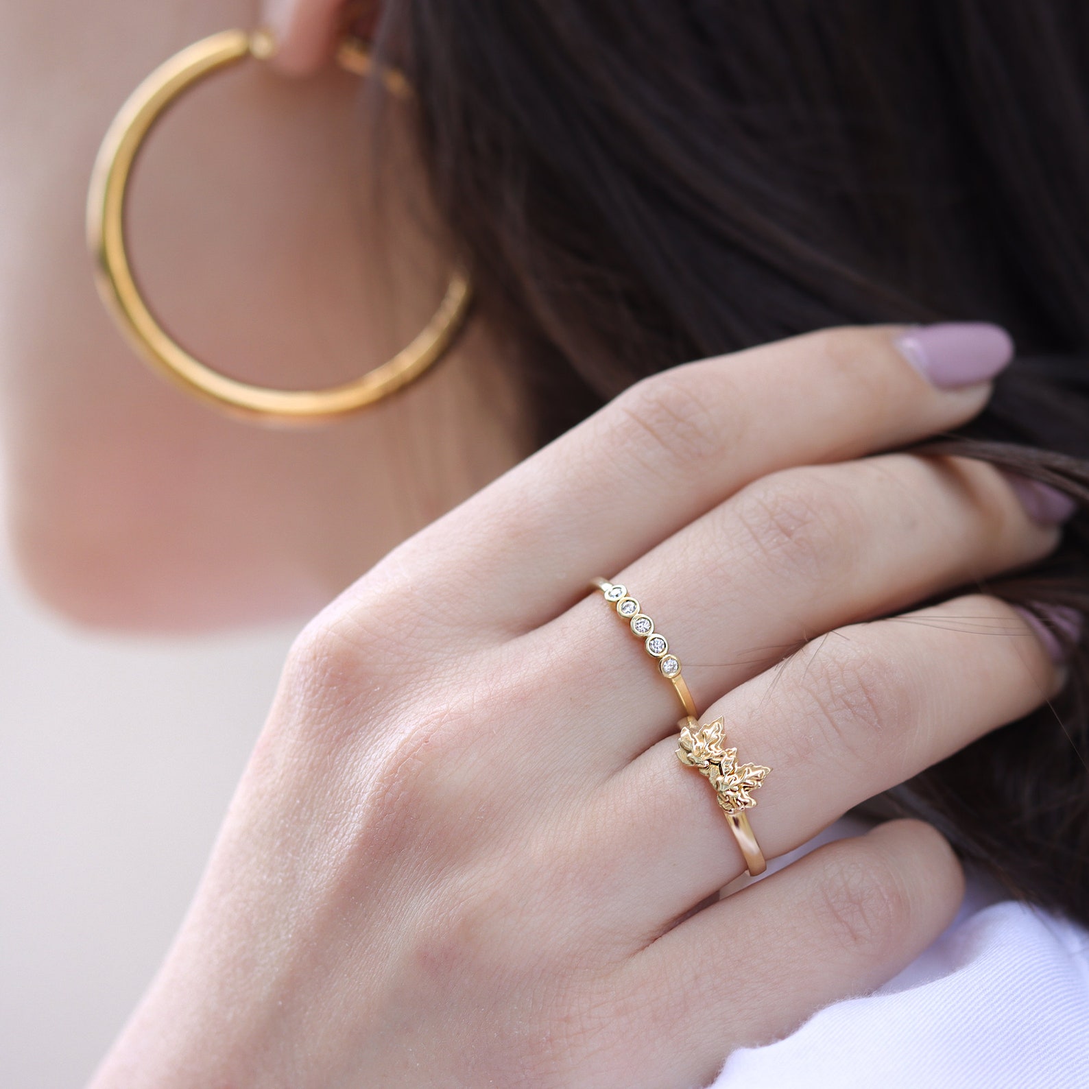 Leaf Ring, Maple Leaf Ring, Maple Ring, Leaves Ring, Nature Ring ...