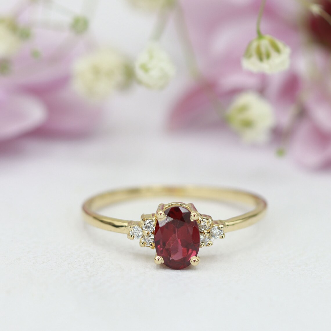 Ruby Celtic Ring July Birthstone Gold Ring Gemstone Ring - Etsy