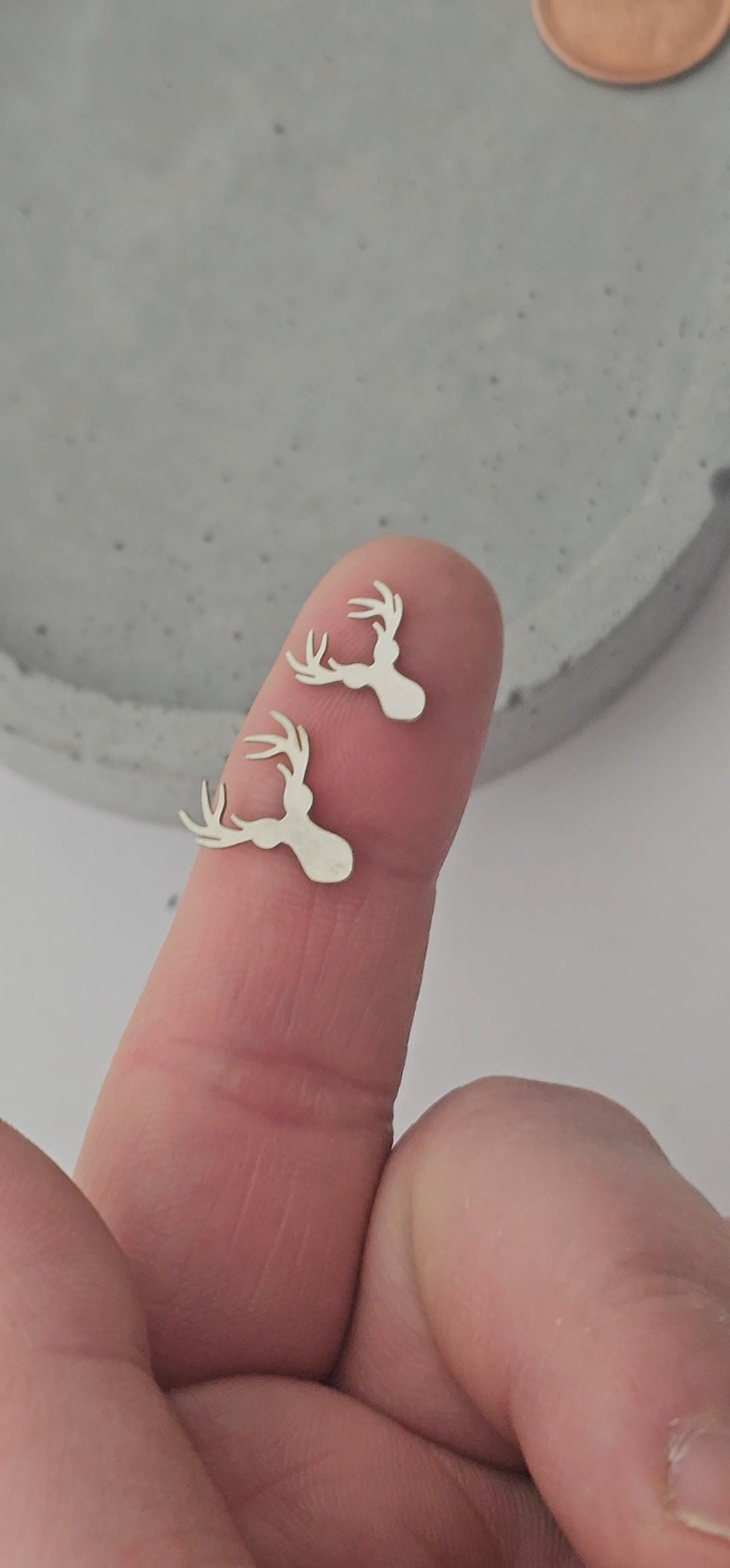 Sterling Silver Deer Head Component, Antlers Solderable Embellishment ...