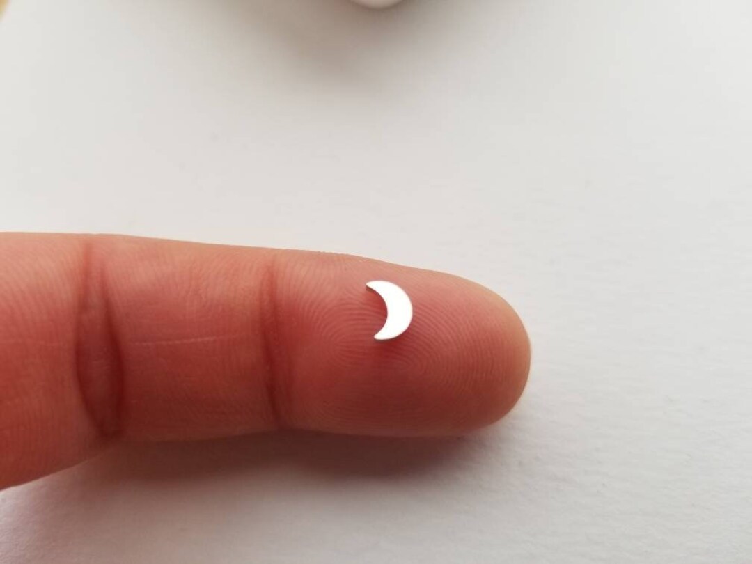 5mm Sterling Silver Moon, Crescent Moon Embellishment, Set of 5, Teeny ...