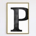 Letter P Watercolour Print Digital Download Black - Etsy
