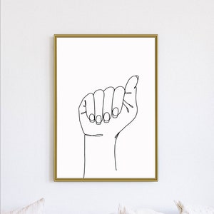 Sign Language, Letter A, Line Art, Alphabet, Asl, One Line, Wall Art ...