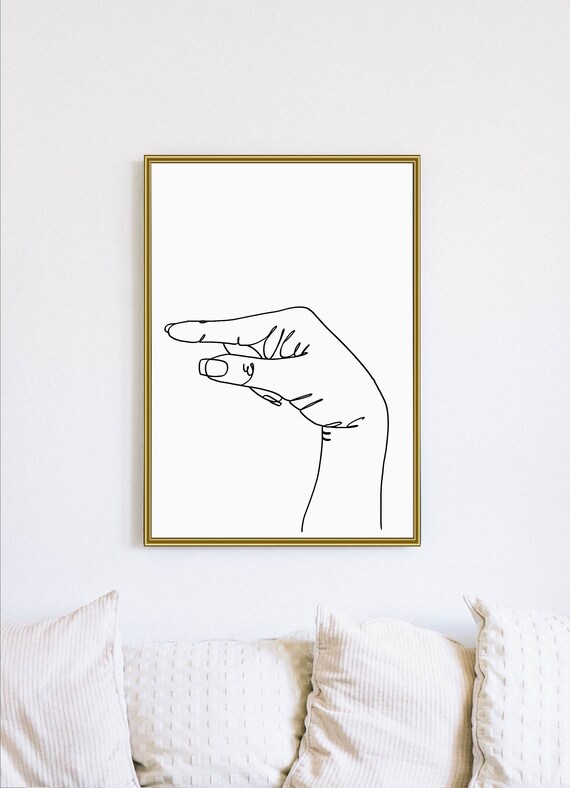 Sign Language Letter G Line Art Alphabet Asl One Line - Etsy India
