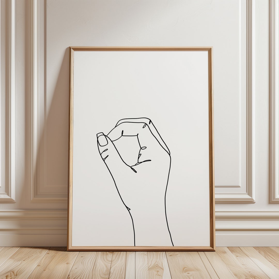 Sign Language, Letter O, Line Art, Alphabet, Asl, One Line, Wall Art ...