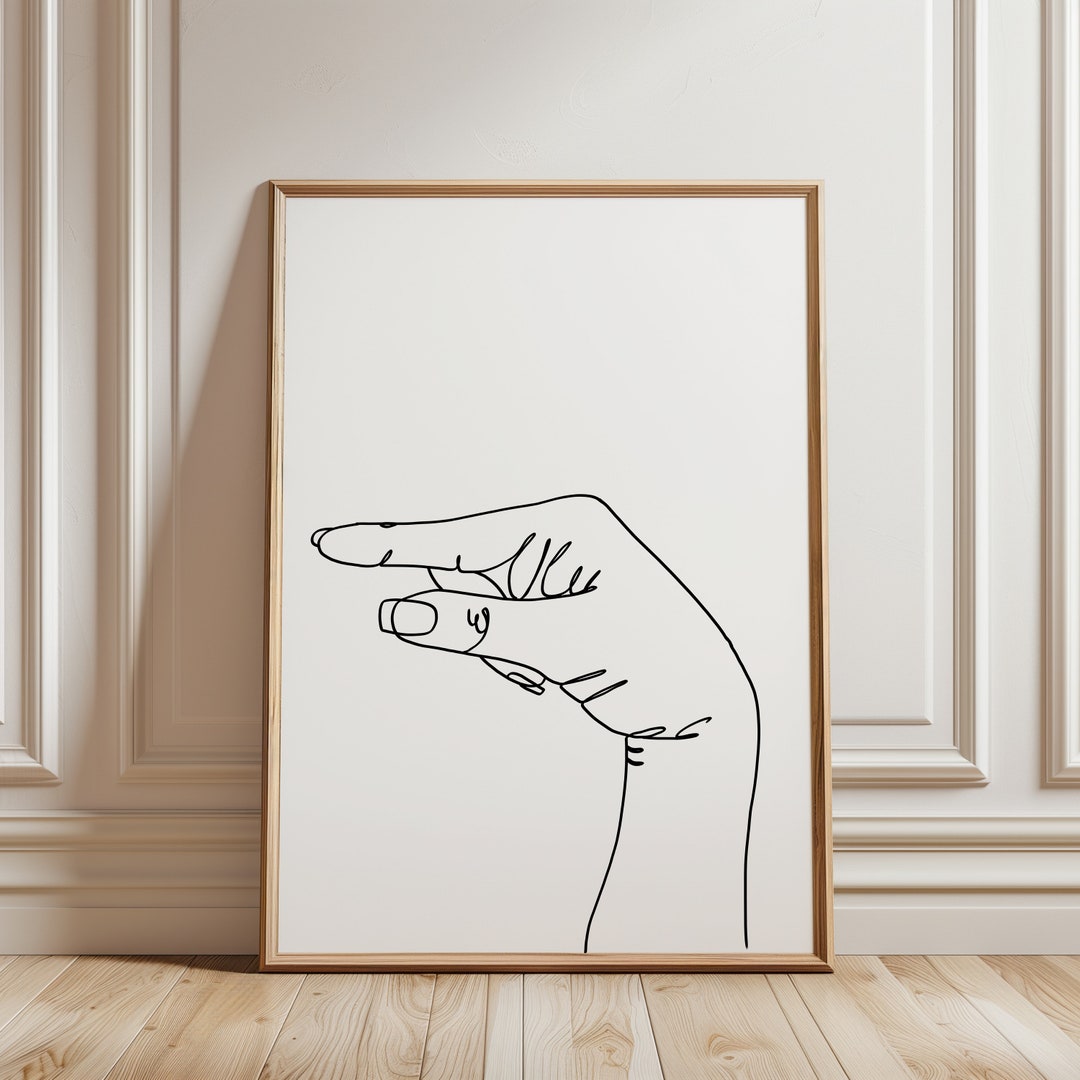 Sign Language, Letter G, Line Art, Alphabet, Asl, One Line, Wall Art ...