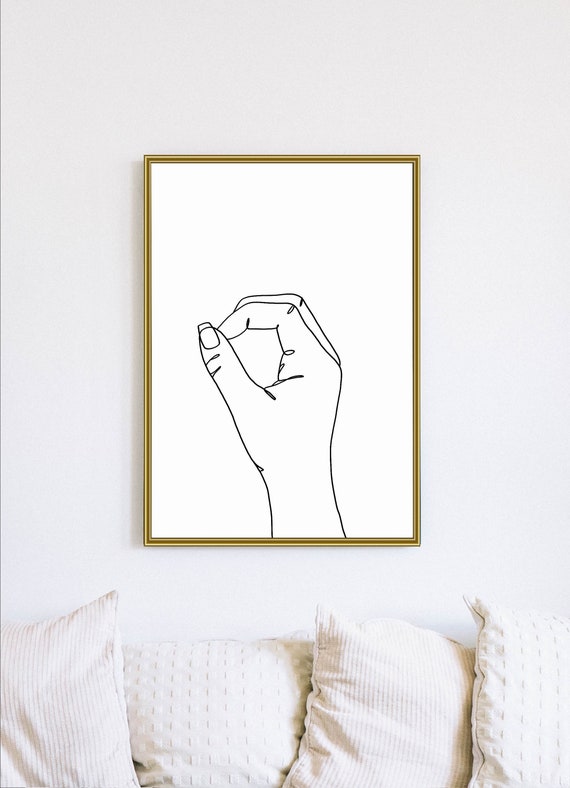 Sign Language Letter O Line Art Alphabet Asl One Line | Etsy