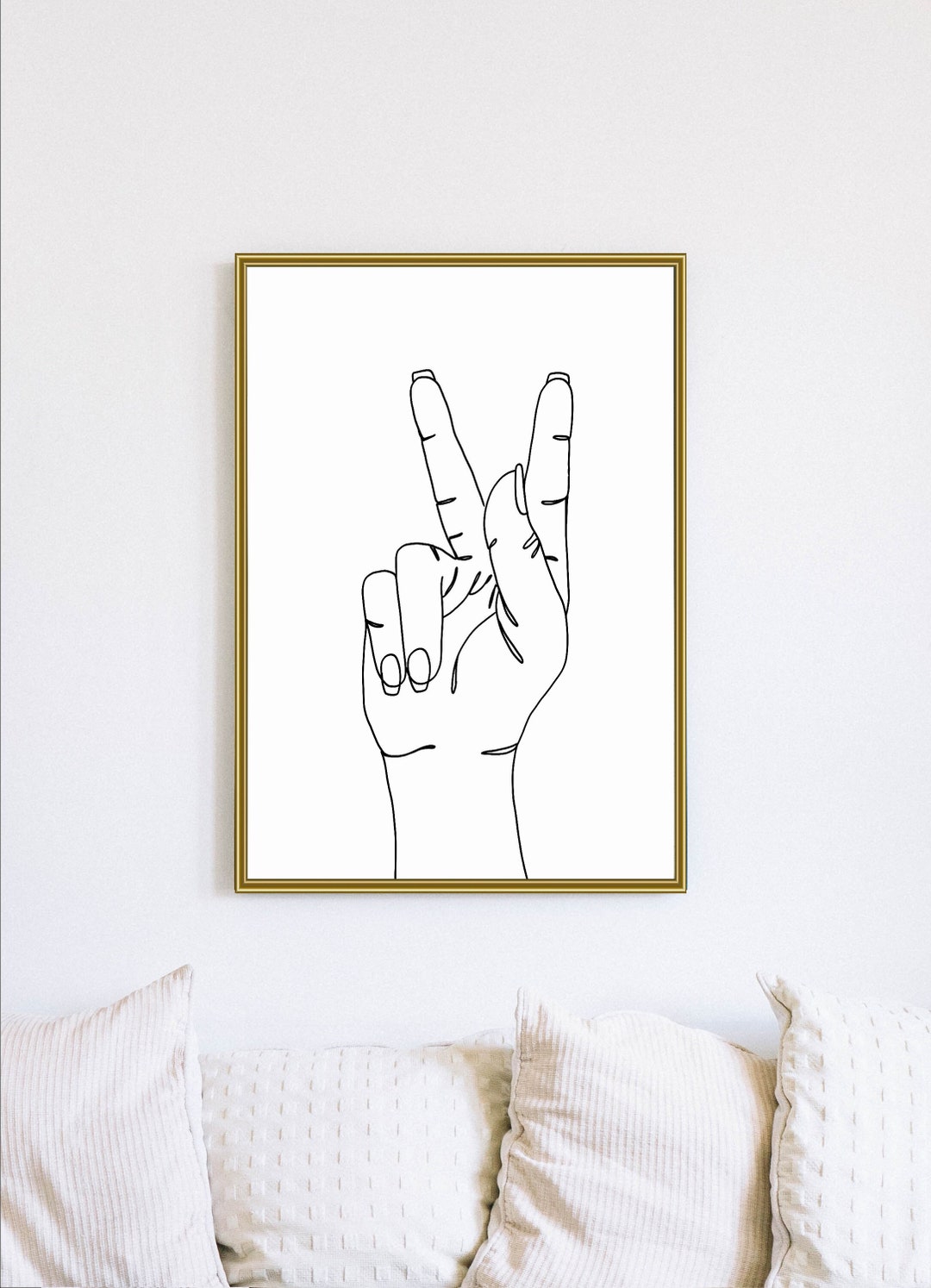 Sign Language Letter K Line Art Alphabet Asl One Line - Etsy