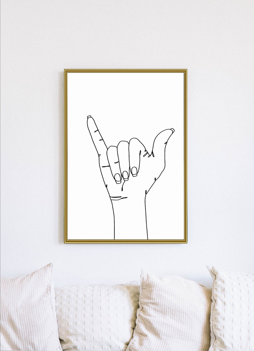 Sign Language Letter Y Line Art Alphabet Asl One Line - Etsy