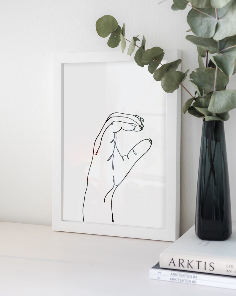Sign Language Letter C Line Art Alphabet Asl One Line - Etsy