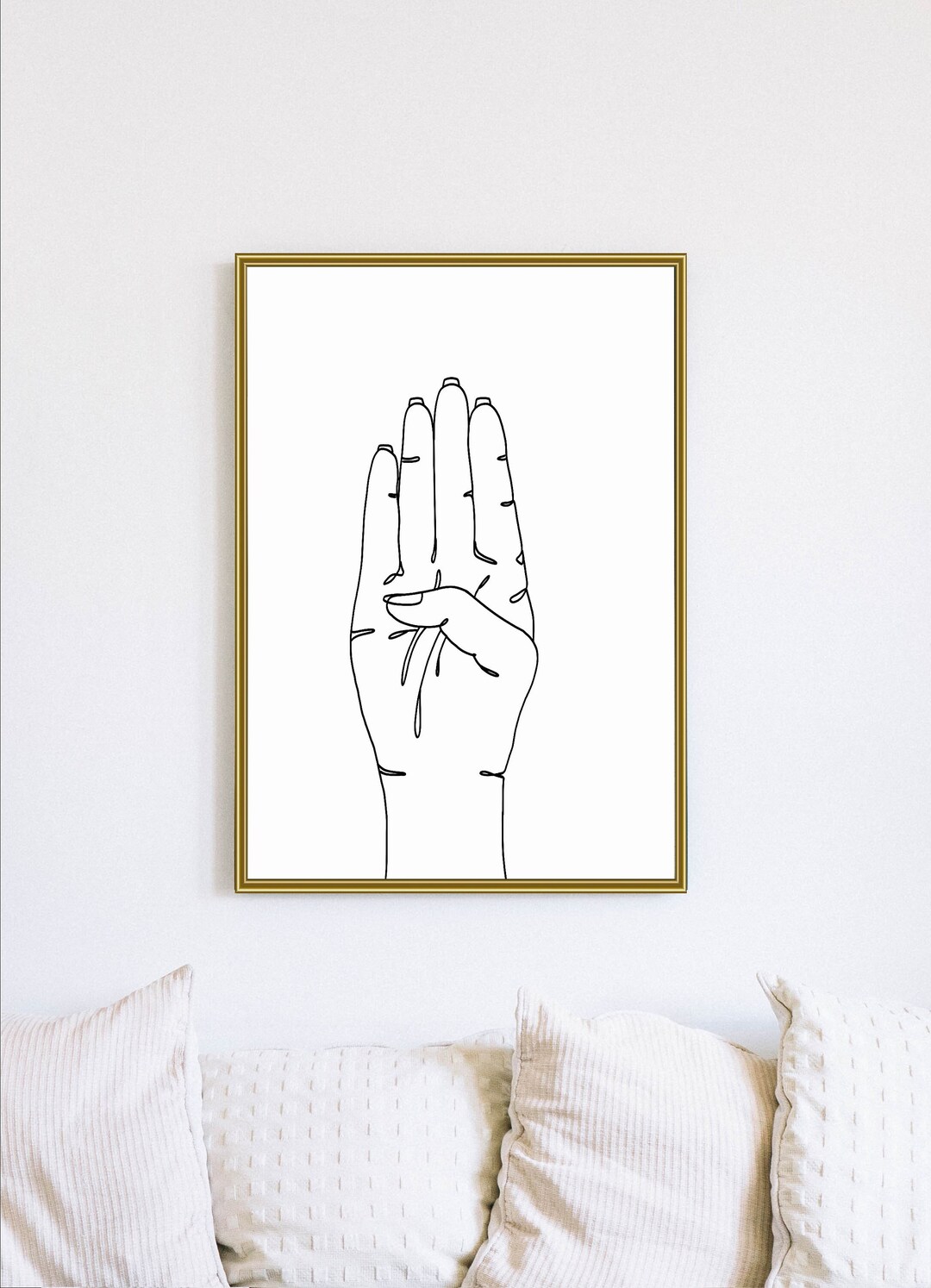 Sign Language, Letter B, Line Art, Alphabet, Asl, One Line, Wall Art ...