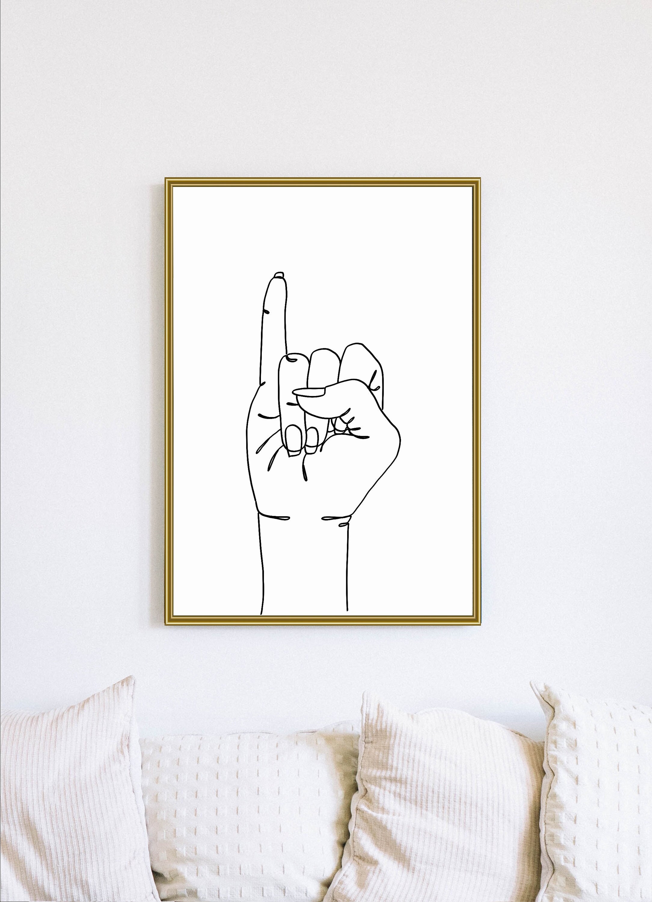 Sign Language Letter I Line Art Alphabet Asl One Line - Etsy