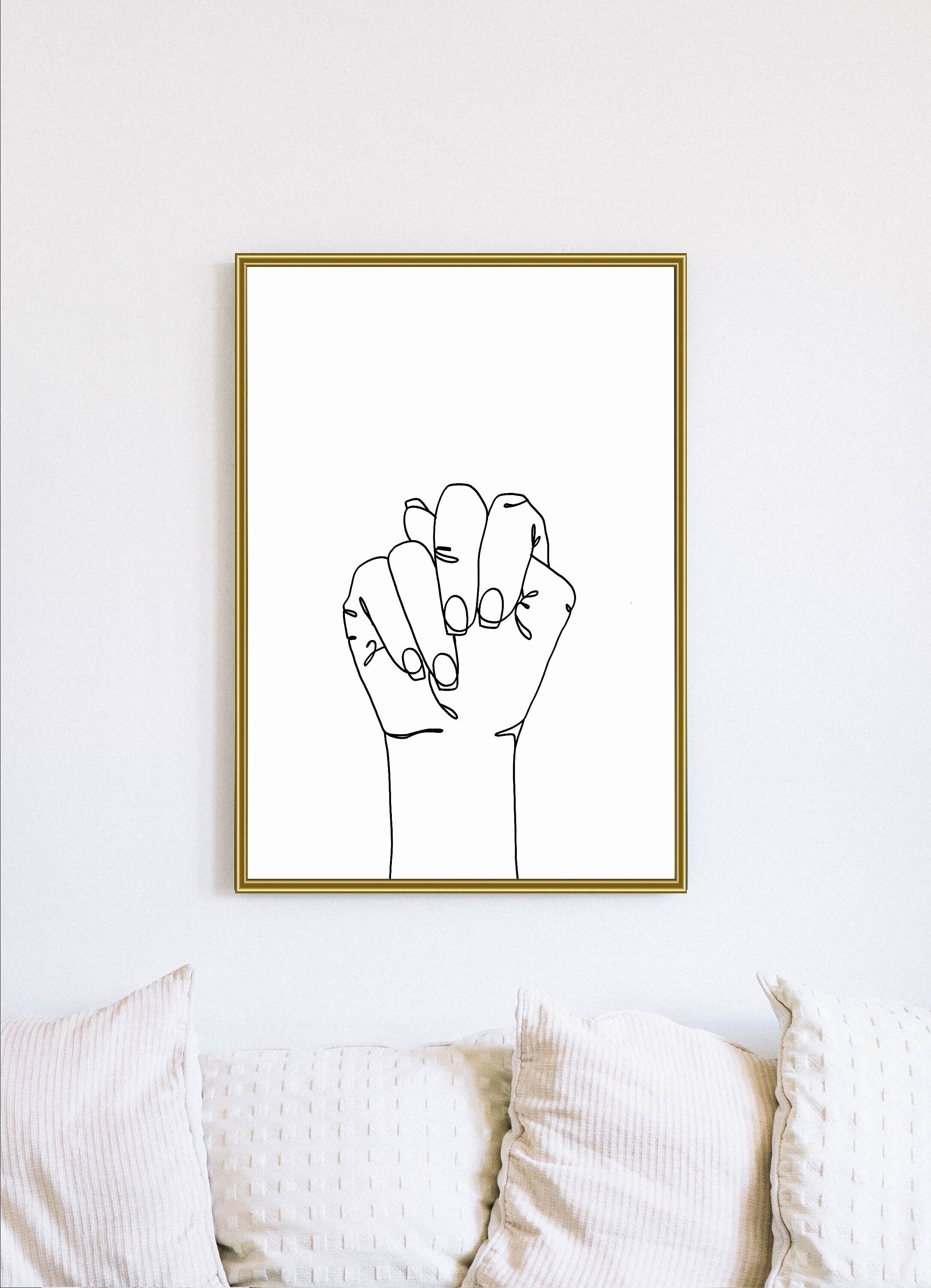 Sign Language, Letter N, Line Art, Alphabet, Asl, One Line, Wall Art ...