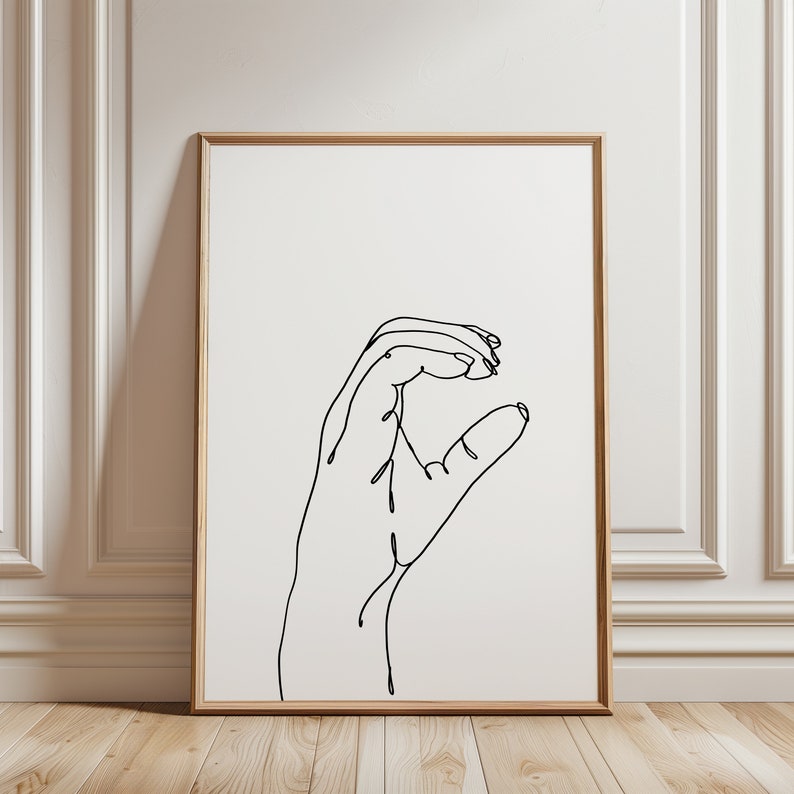 Sign Language, Letter C, Line Art, Alphabet, Asl, One Line, Wall Art ...