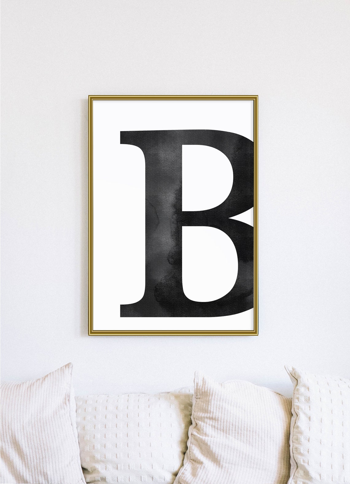 Letter B Watercolour Print Digital Download Black | Etsy