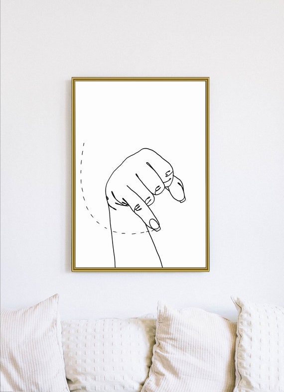 Sign Language Letter J Line Art Alphabet Asl One Line | Etsy