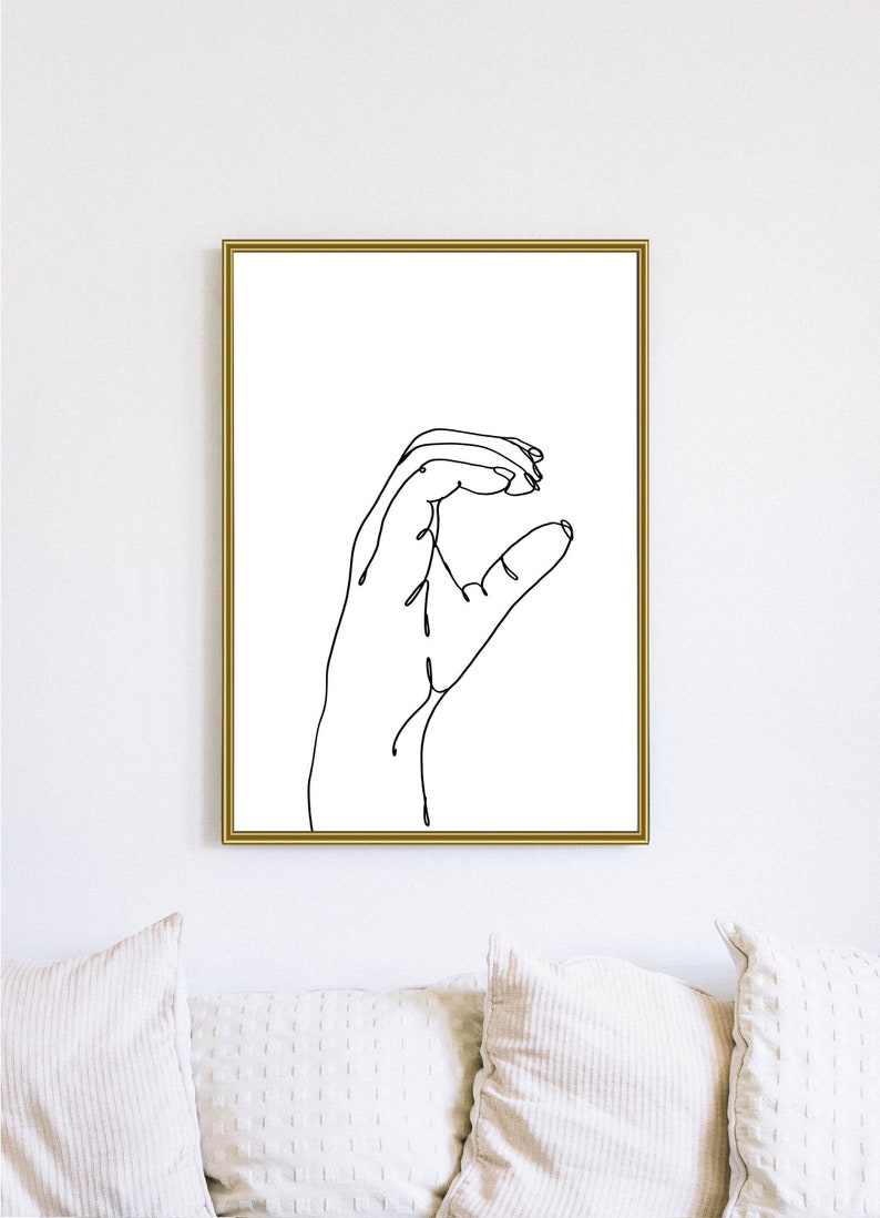 Sign Language Letter C Line Art Alphabet Asl One Line - Etsy