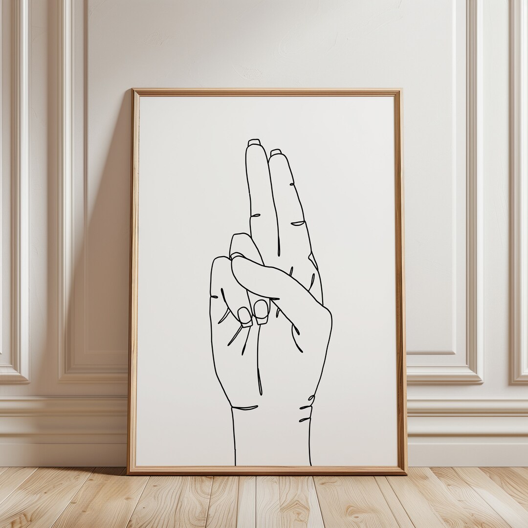 Sign Language, Letter U, Line Art, Alphabet, Asl, One Line, Wall Art ...