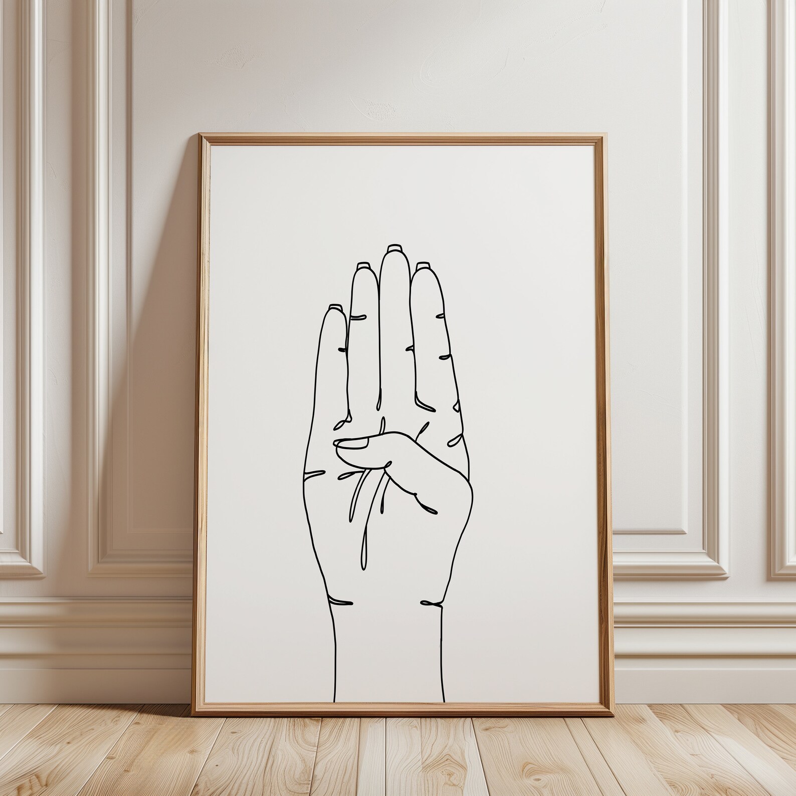 Sign Language, Letter B, Line Art, Alphabet, Asl, One Line, Wall Art ...