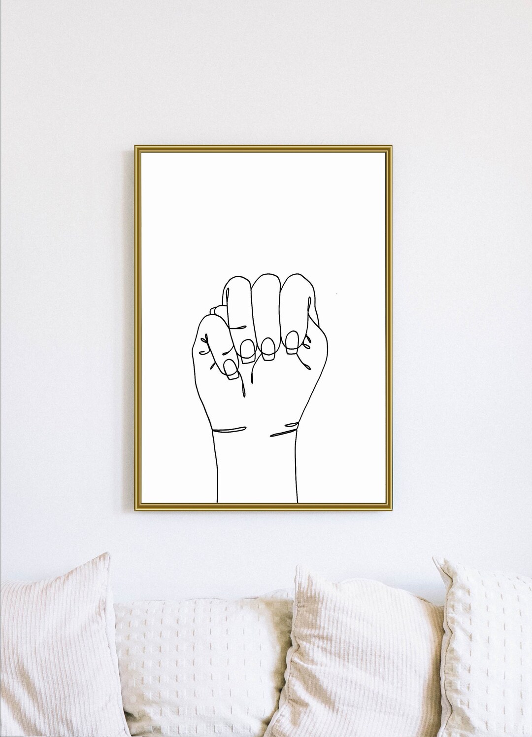 Sign Language Letter M Line Art Alphabet Asl One Line - Etsy