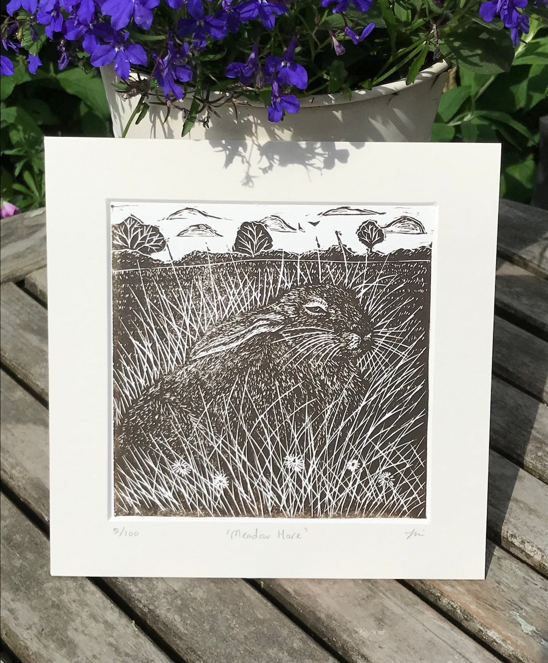 Hare Lino Print / Linocut, an Original Limited Edition Lino Cut of a ...