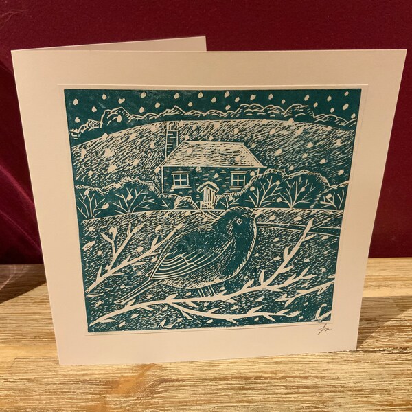 Linocut Christmas - Etsy