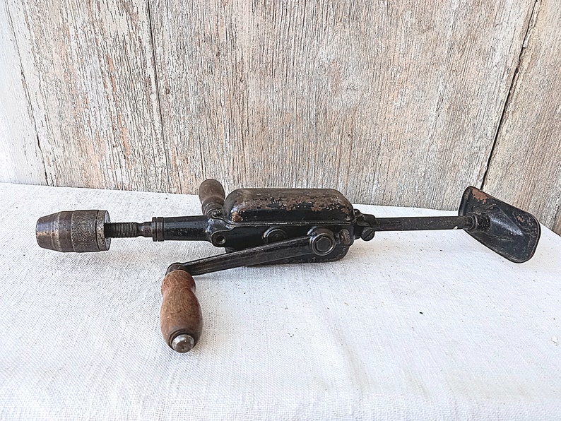 Antique Hand Drill Mechanical Drilling Machine With a Crank From France ...