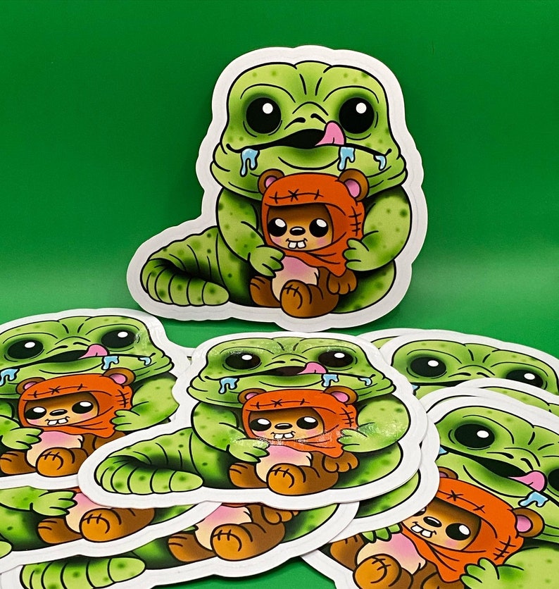 Let's Be Friends Jabba & Ewok Sticker - Etsy