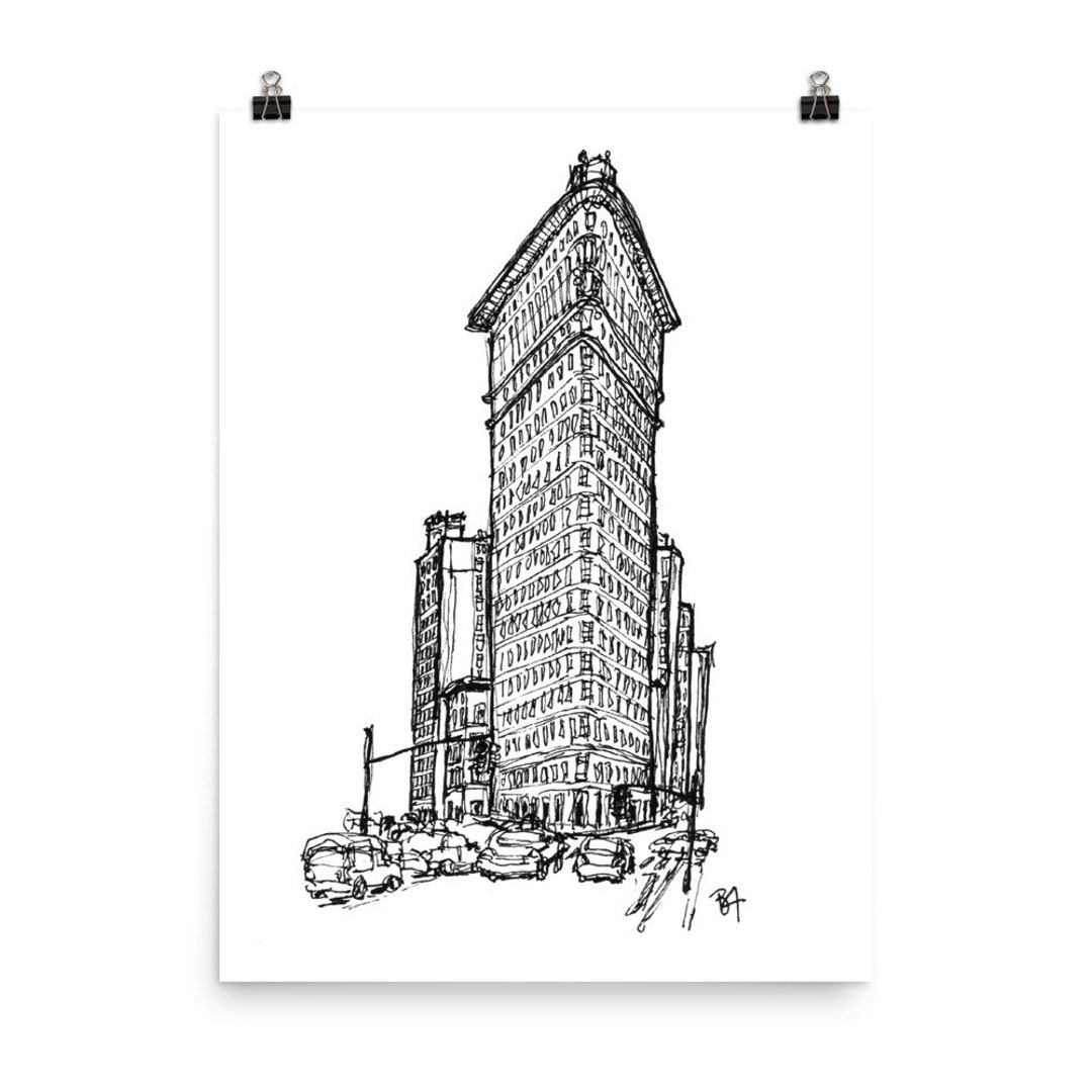 NYC Flatiron Building Art Print; New York City Art; New York City Wall ...