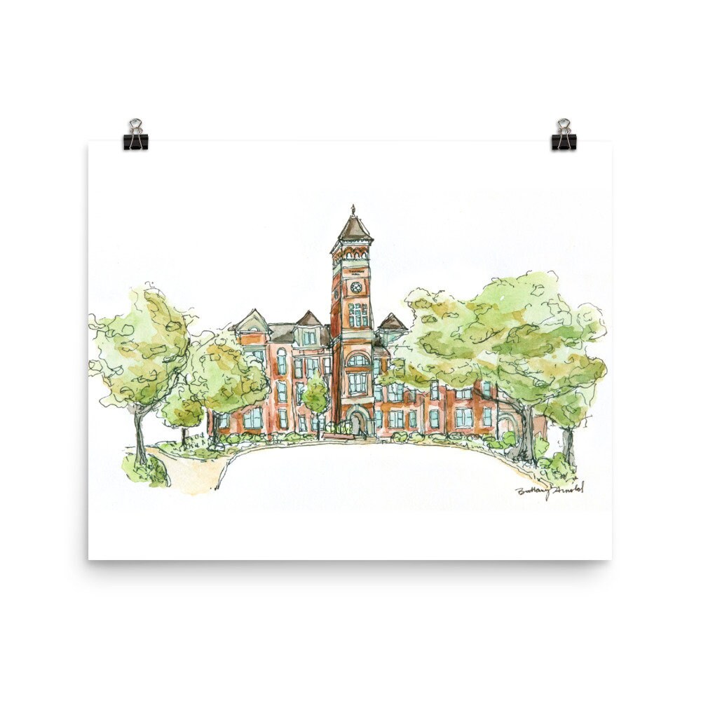 Clemson Grad Clemson Art Tillman Hall Clemson Graduation - Etsy