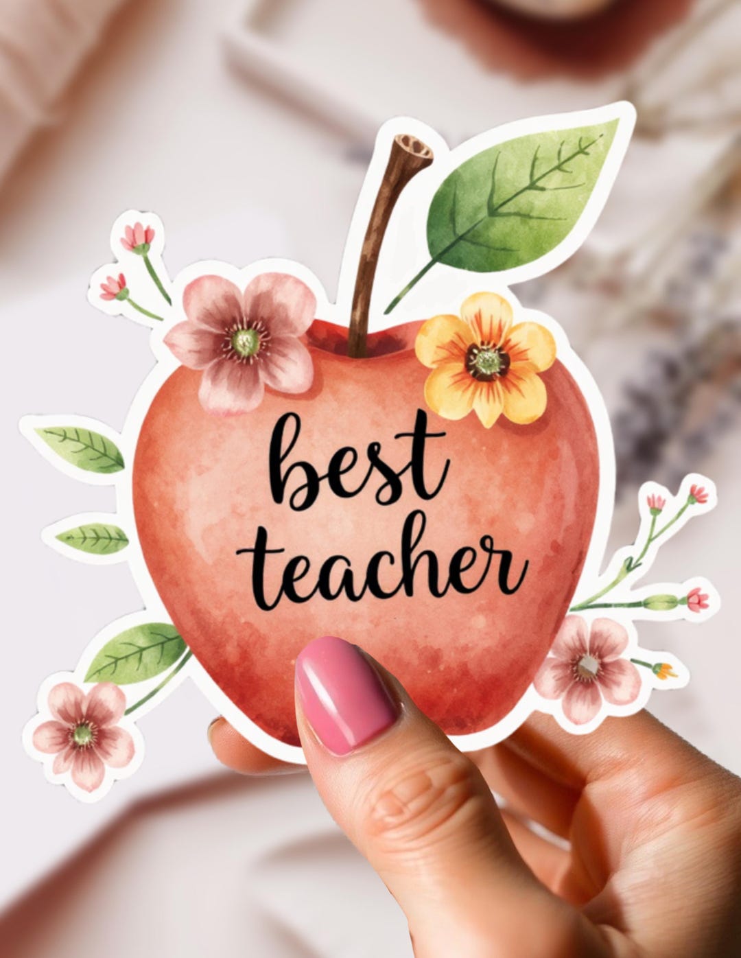 Best Teacher Sticker | Waterproof Vinyl Sticker | Teacher Appreciation ...