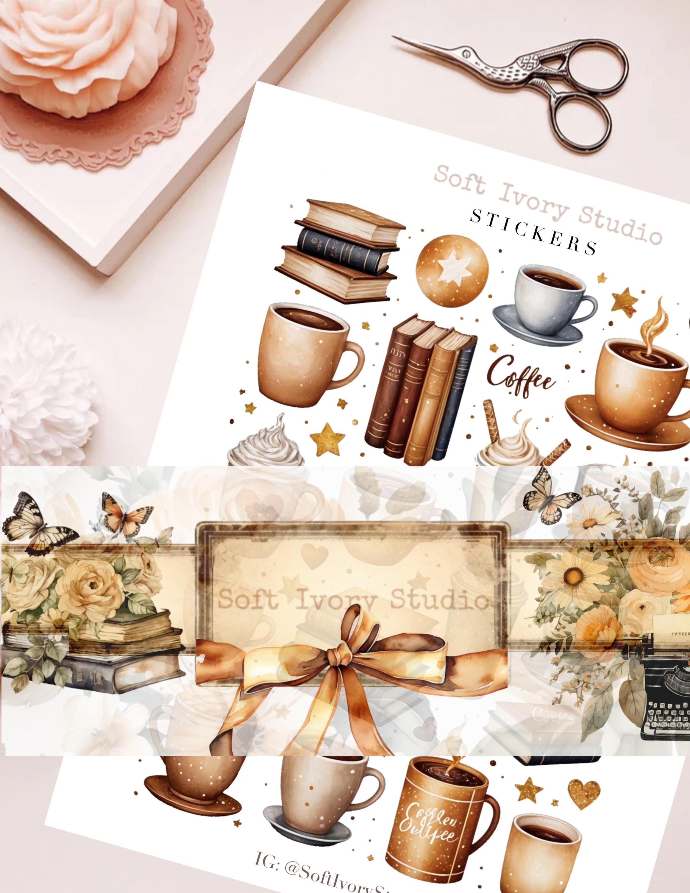 Coffee & Books Sticker Sheet Journal Stickers Planner Stickers ...