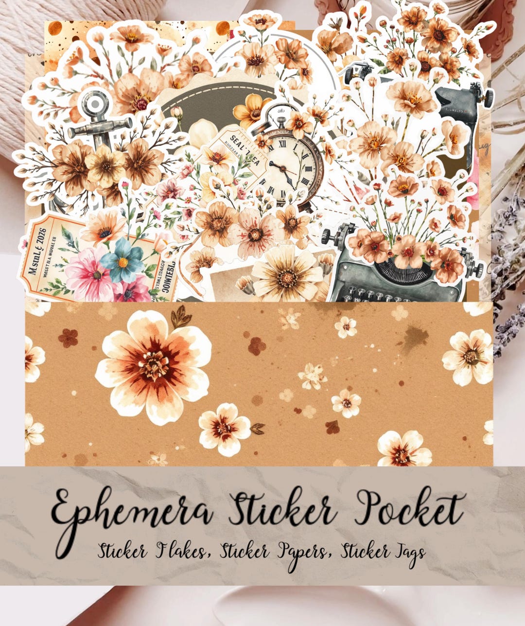 Ephemera Sticker Pocket | Journaling Kit | Sticker Bundle | Journaling ...