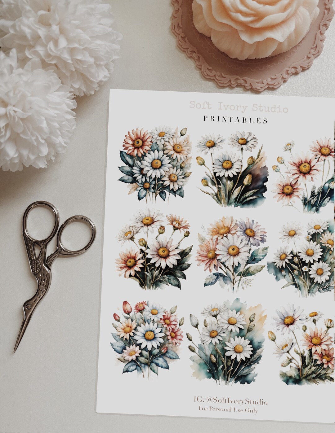 Daisies Printable Instant Download Vintage Printable Junk - Etsy