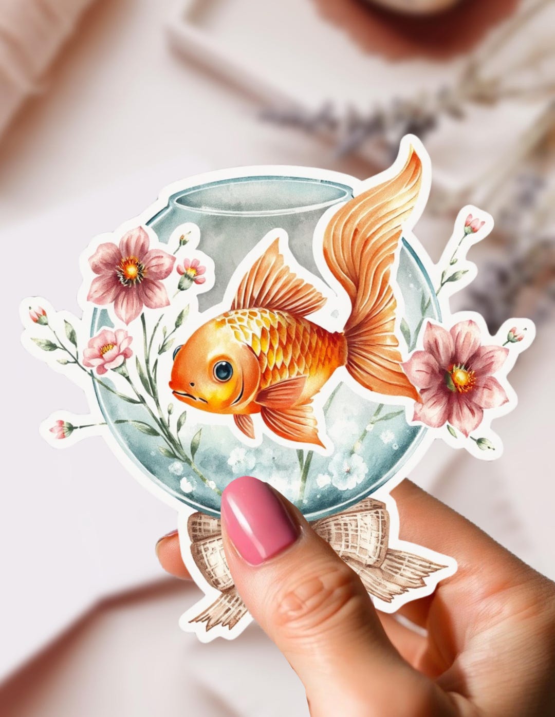 Goldfish Waterproof Vinyl Sticker | Journal Cover Sticker | Journal ...