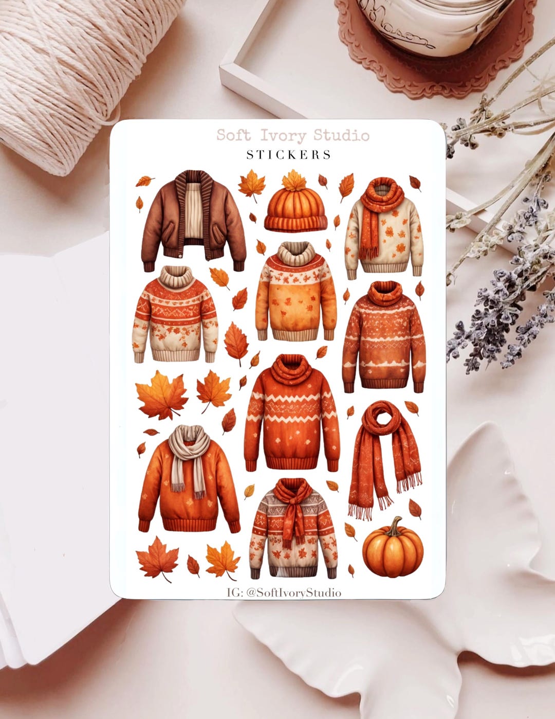 Fall Sweaters Sticker Sheet Fall Journal Stickers Planner Stickers ...