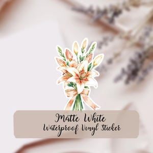 Lillies Sticker Waterproof Vinyl Sticker | Journal Cover Sticker ...