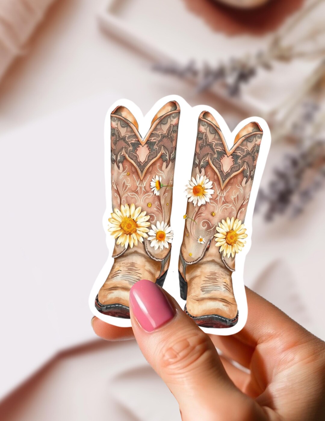 Cowboy Boots Sticker Waterproof Vinyl Sticker | Journal Cover Sticker ...