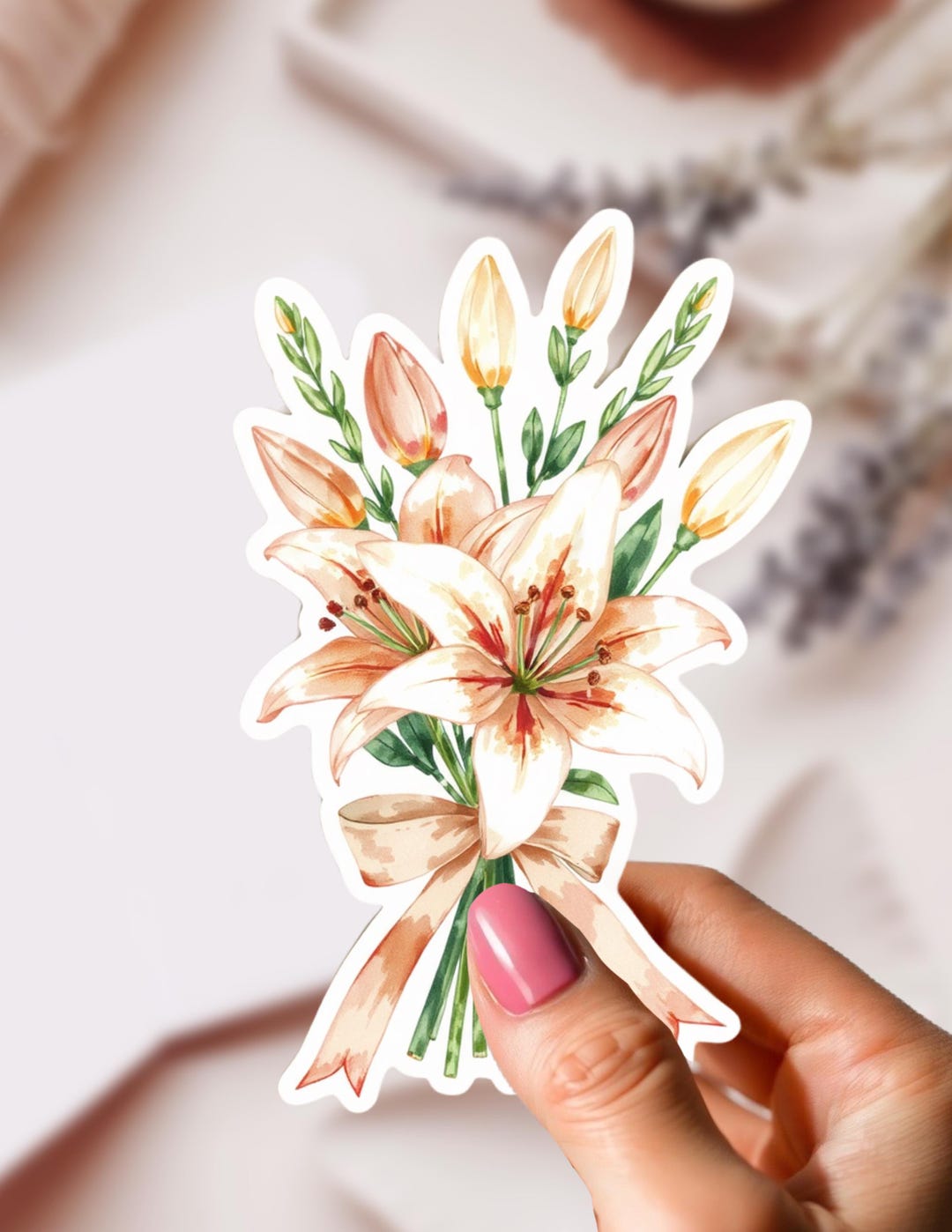 Lillies Sticker Waterproof Vinyl Sticker | Journal Cover Sticker ...