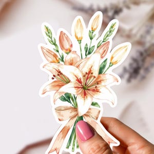 Lillies Sticker Waterproof Vinyl Sticker | Journal Cover Sticker ...