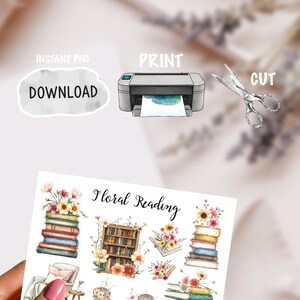 Floral Reading Printable Instant Download | Junk Journal | Fussy Cut ...