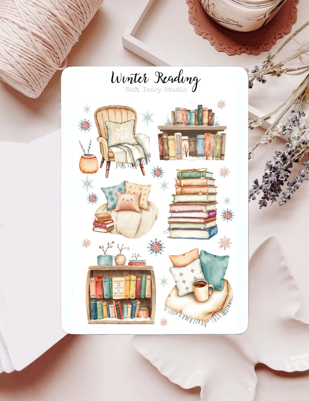 Winter Reading Sticker Sheet | Journal Stickers | Planner Stickers ...